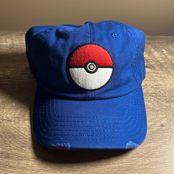 Accessories | Nintendo Pokeman Pokeball Tattered Bill Adjustable Blue ...